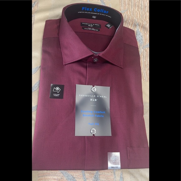 SHAQUILLE O’NEAL | Shirts | Mens Dress Shirt Big Tall Long Sleeve Red ...